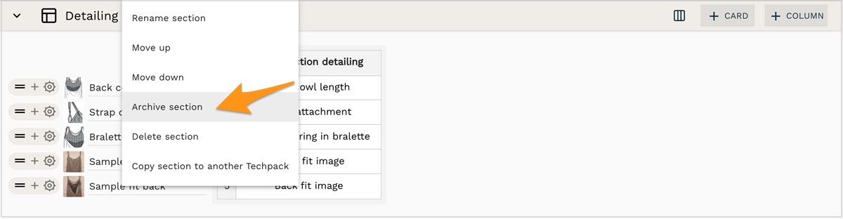 How to use custom sections – Techpacker