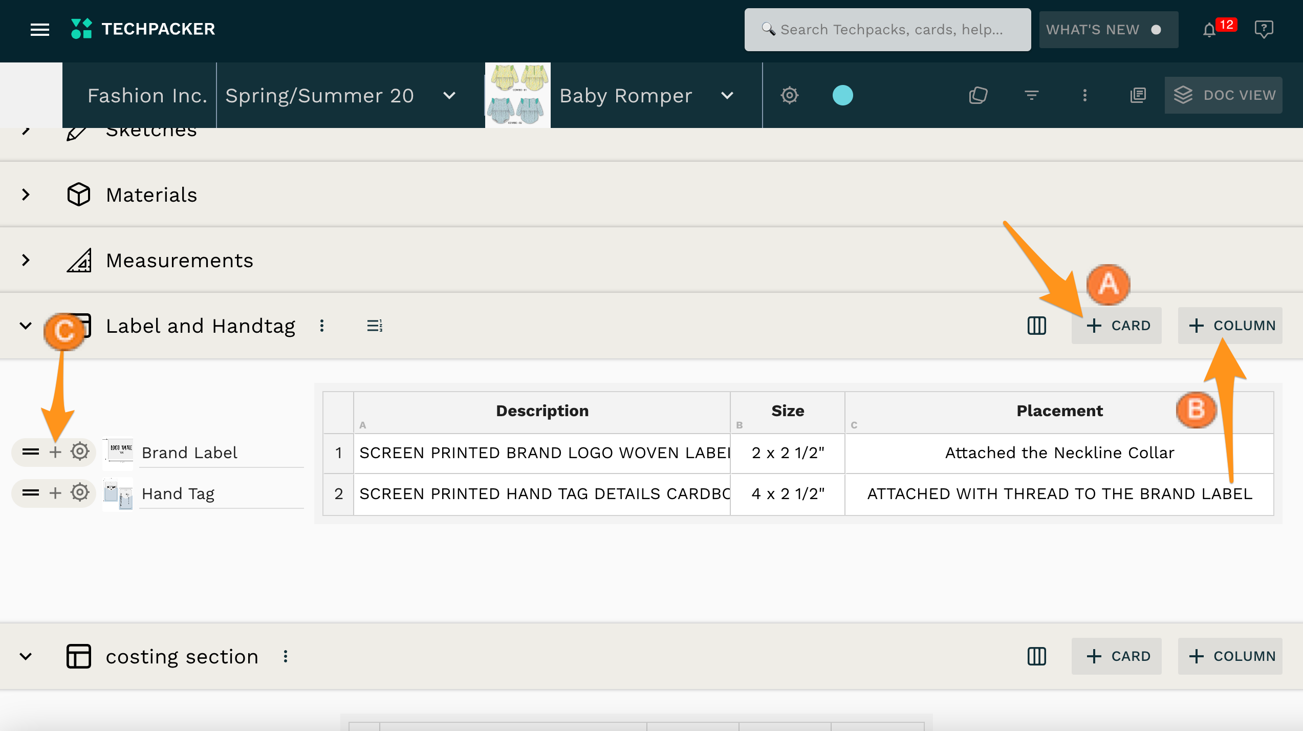 How to use custom sections – Techpacker