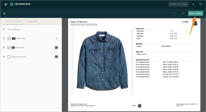 How to create a techpack version – Techpacker