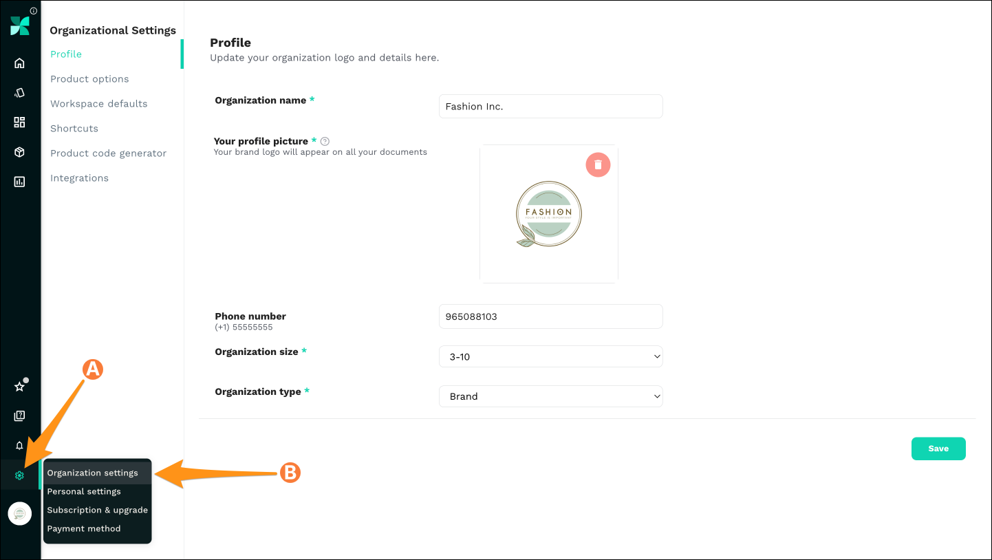 How to set organization settings – Techpacker